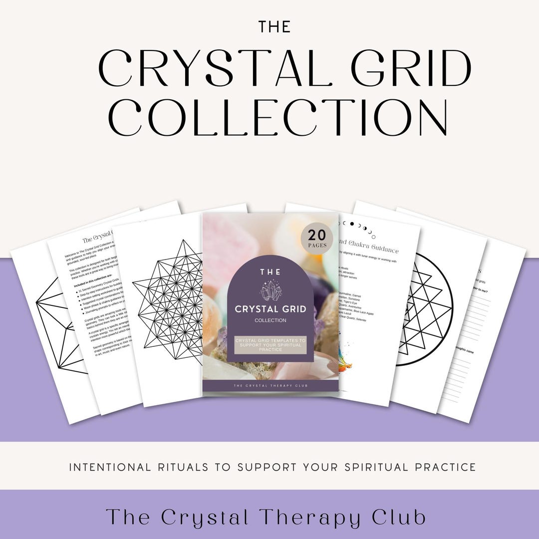Printable Crystal Grid Templates Bundle: Manifestation & Chakra Healing ...