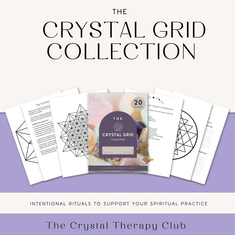 Printable Crystal Grid Templates Bundle: Manifestation & Chakra Healing ...