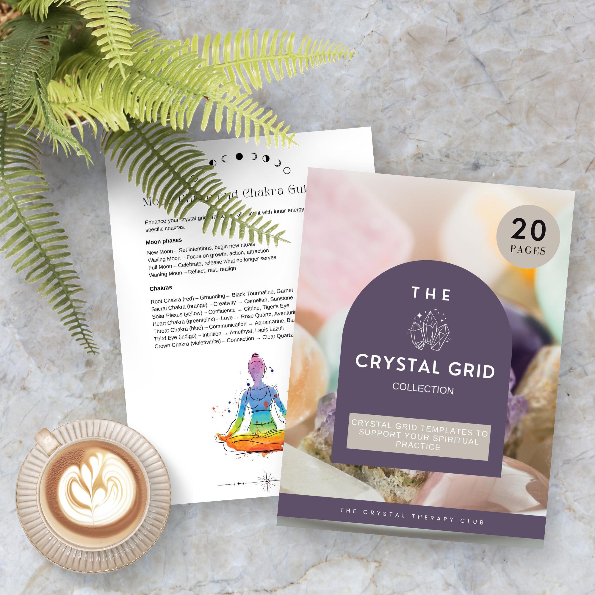 Printable Crystal Grid Templates Bundle: Manifestation & Chakra Healing ...