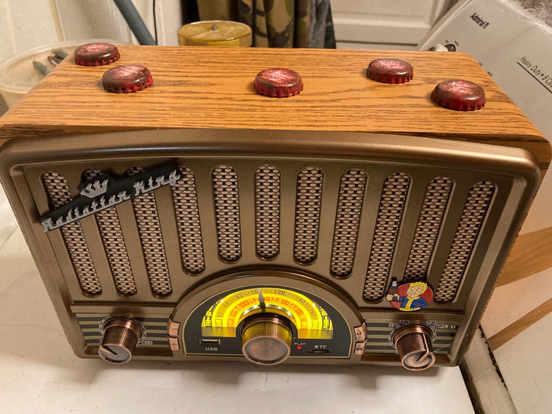 Fallout Radiation King Radio Round Dial Table Top Black Face Plate ...