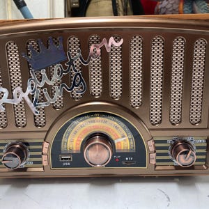 Fallout Radiation King Radio Round Dial Table Top Black Face Plate ...