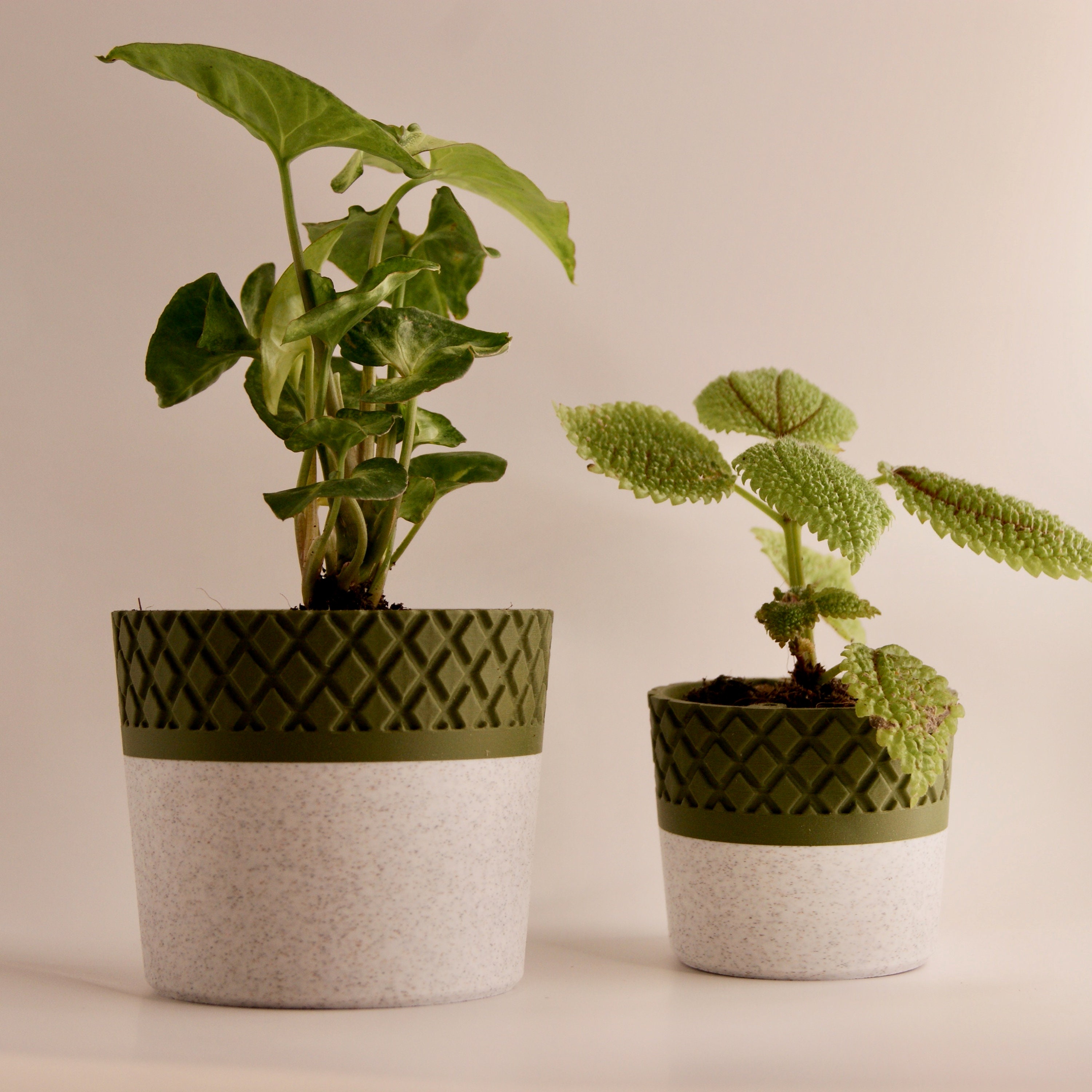 3D Printed Planter Modern Two Tone Plant Pot With Reservoir Self ...