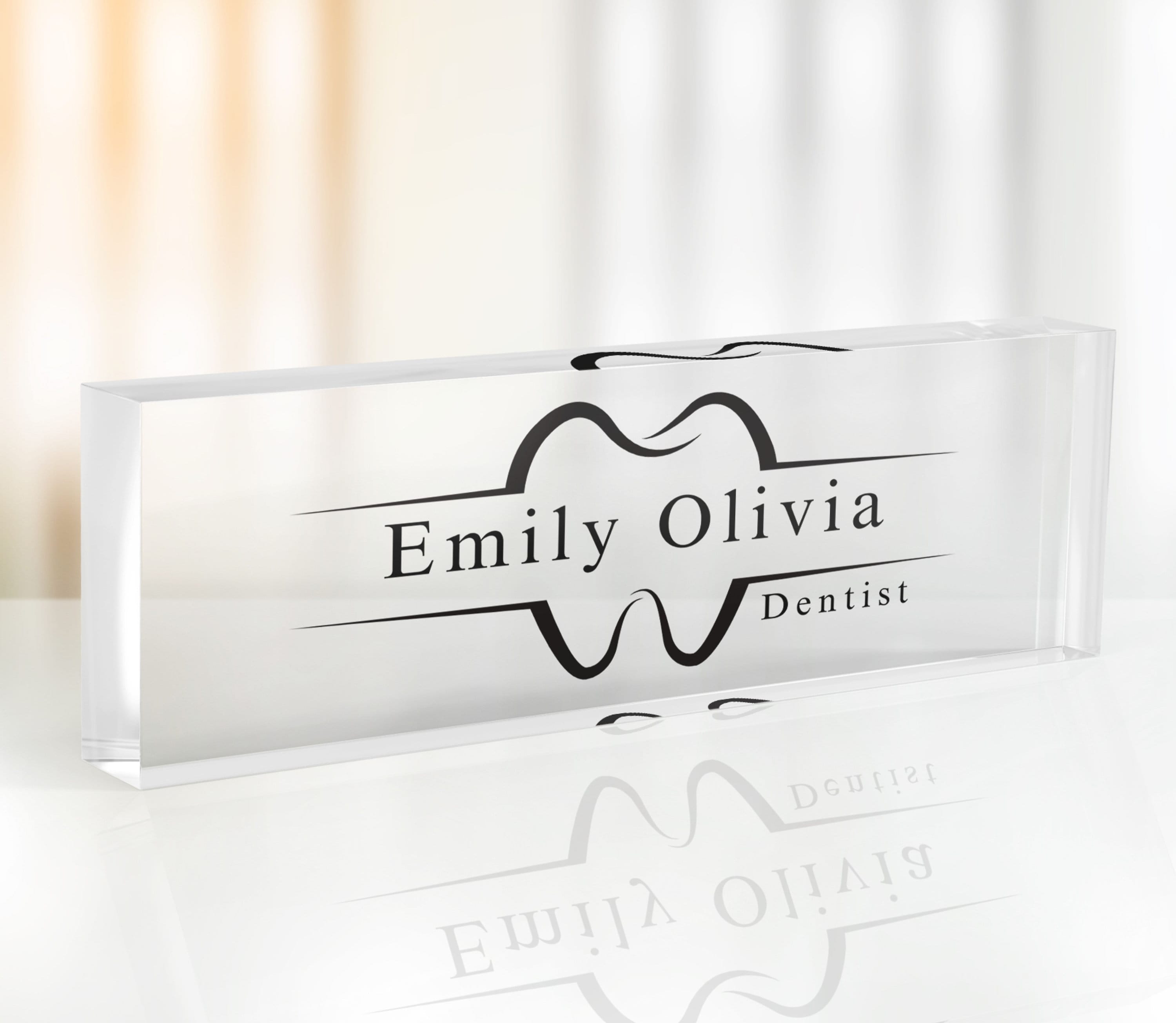 Personalized Dentist Desk Name Plate: Acrylic Office Decor - Etsy