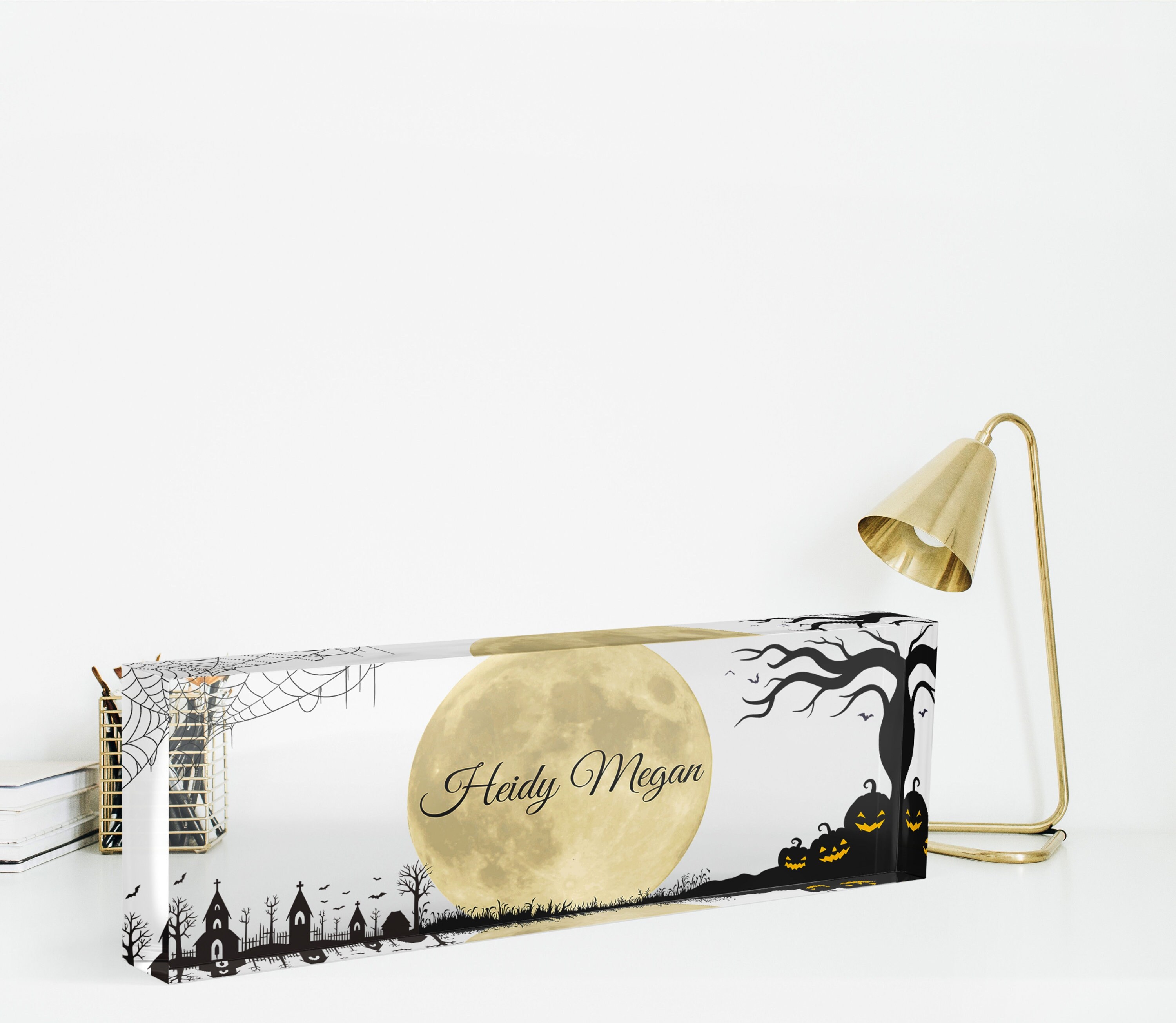 Custom Halloween Name Plate, Trick or Treat Name Sign, Personalized ...