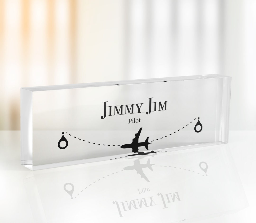 Pilot Desk Name Plate Custom, Office Name Plate, Jobs Name Plate for ...