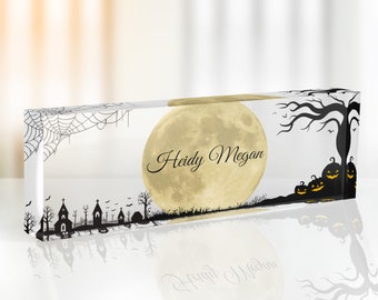 Custom Couple Skeleton Dancing Desk Name Plate Wedge Personalized ...