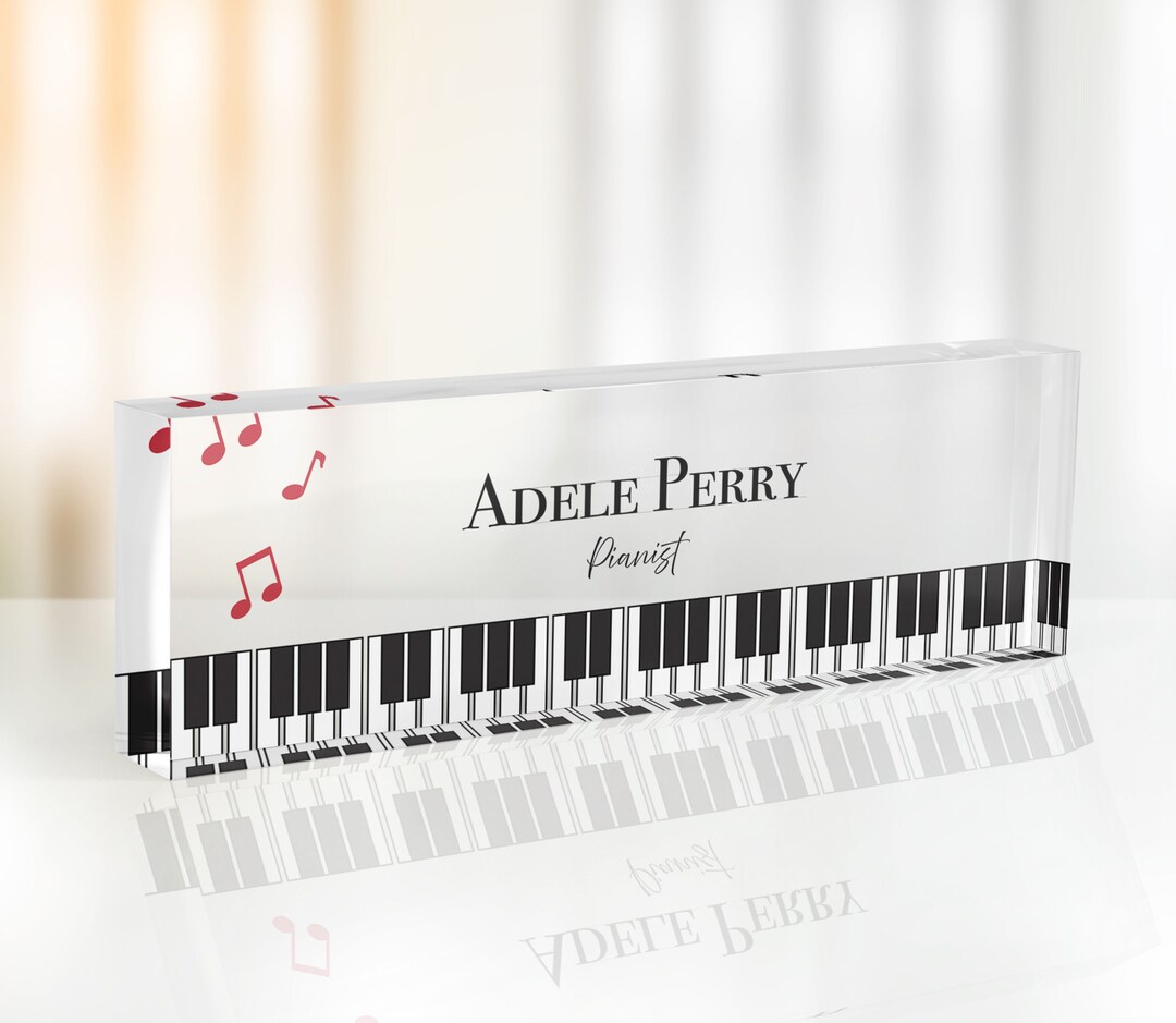Pianist Name Plate for Desk Custom, Music Name Plate, Name Plate for ...