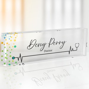 Doctor Name Plate for Desk, Personalized Business Gift for Medical ...