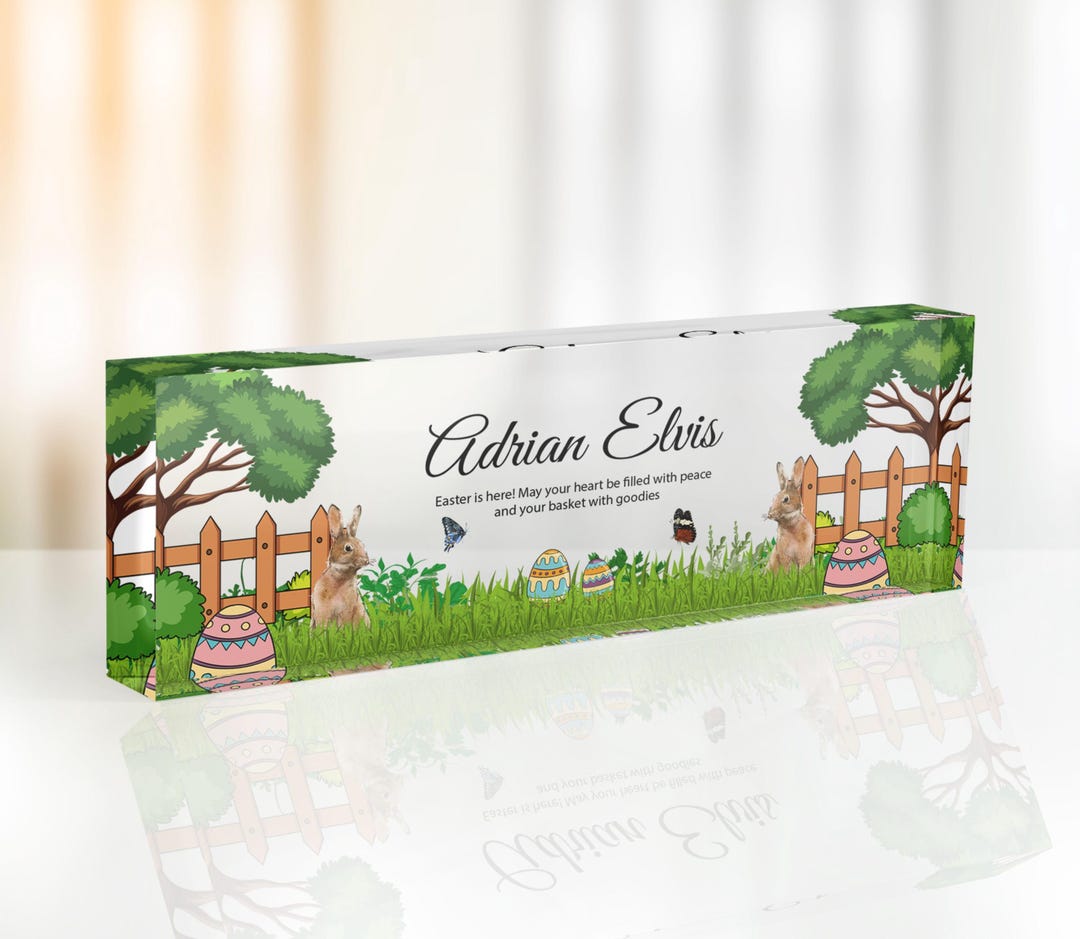 Easter Day Desk Name Plate, Custom Name Plate, Home Decor Gift, Acrylic ...