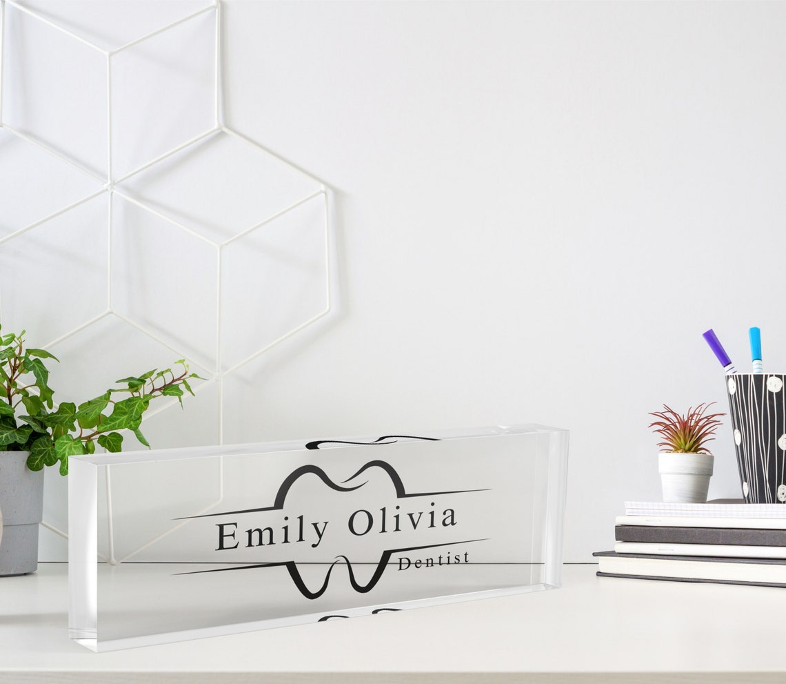 Personalized Dentist Desk Name Plate: Acrylic Office Decor - Etsy