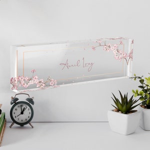 Pink Flowers Name Sign: Custom Office Desk Decor - Etsy