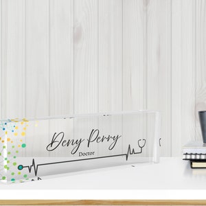 Doctor Name Plate for Desk, Personalized Business Gift for Medical ...