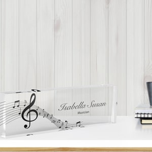 Music Name Plate for Desk, Music Teacher Gift, Office Decor, Desk Gift ...