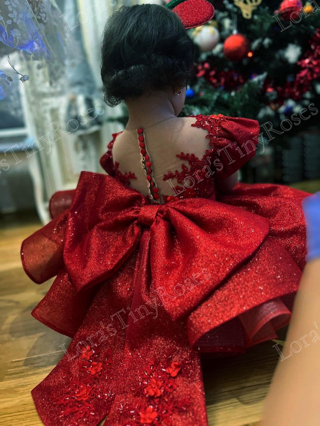 Red Baby Dress. First Birthday Dress, Toddler Red Dress, Sparkling Baby ...