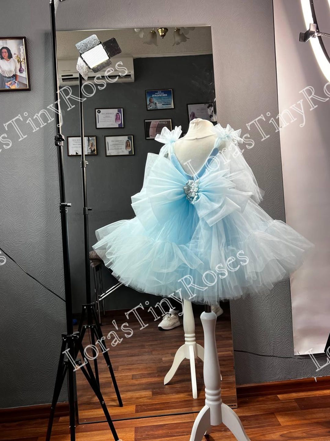 Light Blue Baby Dress, Blue Flower Girl Dress, Light Spring Dress, Girl ...