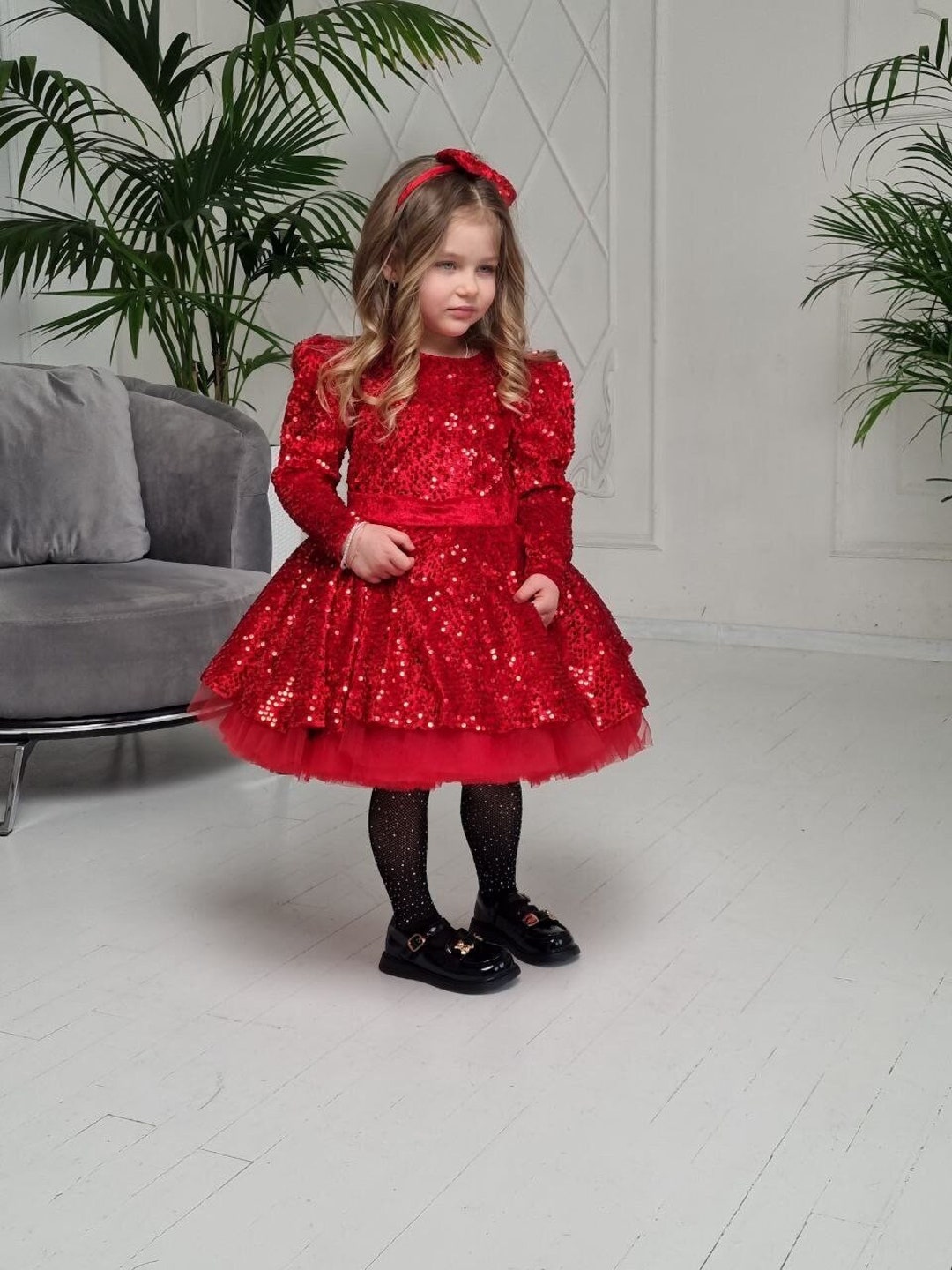 Red Сhristmas Baby Dress Sparkling Baby Velor Red Dress - Etsy