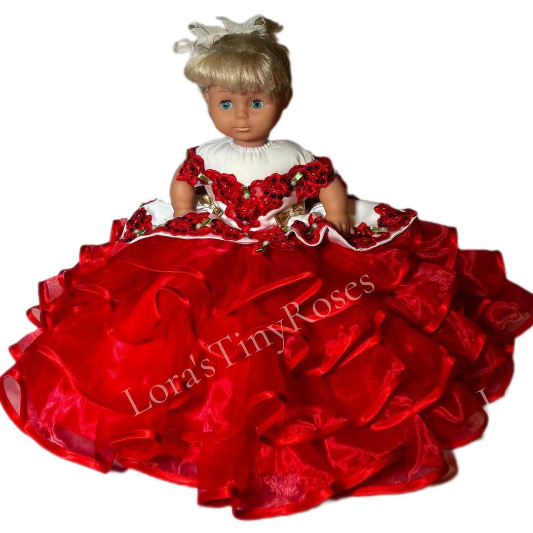 Quinceanera Custom Red Doll Dress Handmade Quinceanera Sweet 16 ...