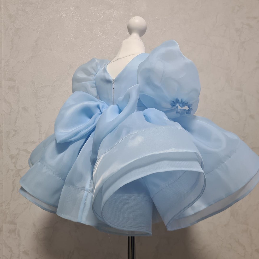 Baby Girl First Birthday Dress 1st Birthday Dress Toddler Soft Blue ...