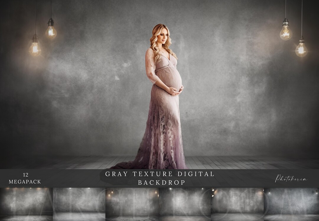 12X Maternity Backdrop, Portrait Photo Texture, Gray Old Master ...