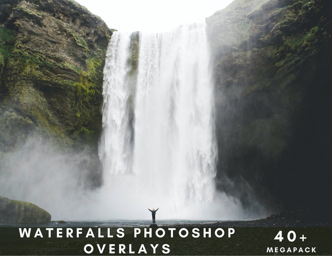 Waterfall Photoshop Overlays Photo Overlays Package Nature - Etsy