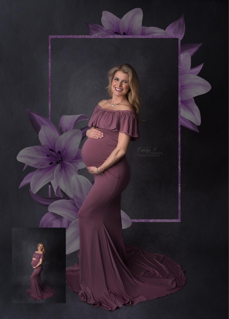 Floral Ring Backdrop Overlays Maternity Overlays for - Etsy