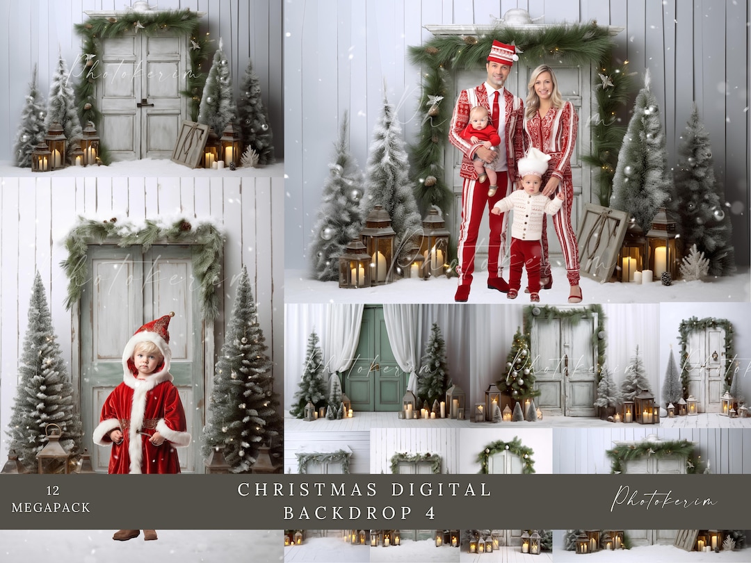 12X Christmas Digital Backgrounds Christmas Digital Backdrops Realistic ...