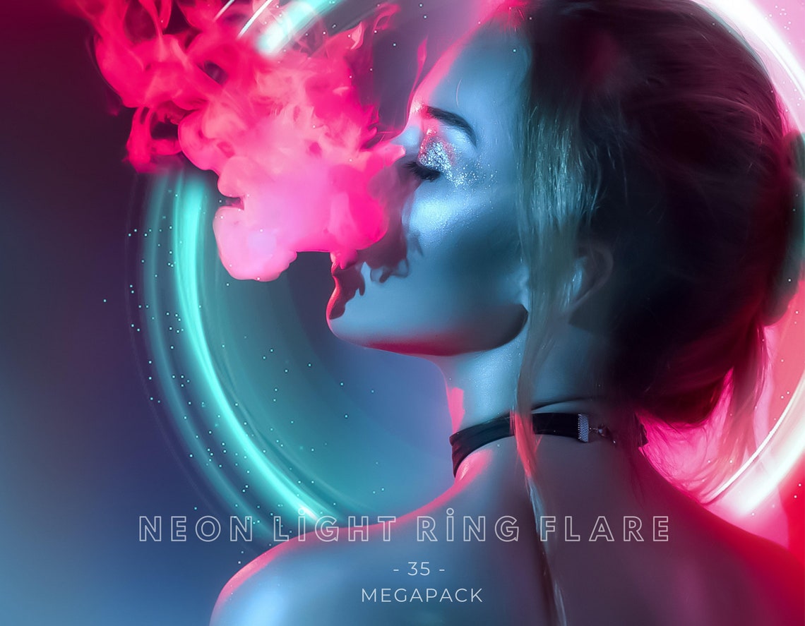 35 Neon Light Flare Effects Overlays Neon Overlays Neon | Etsy