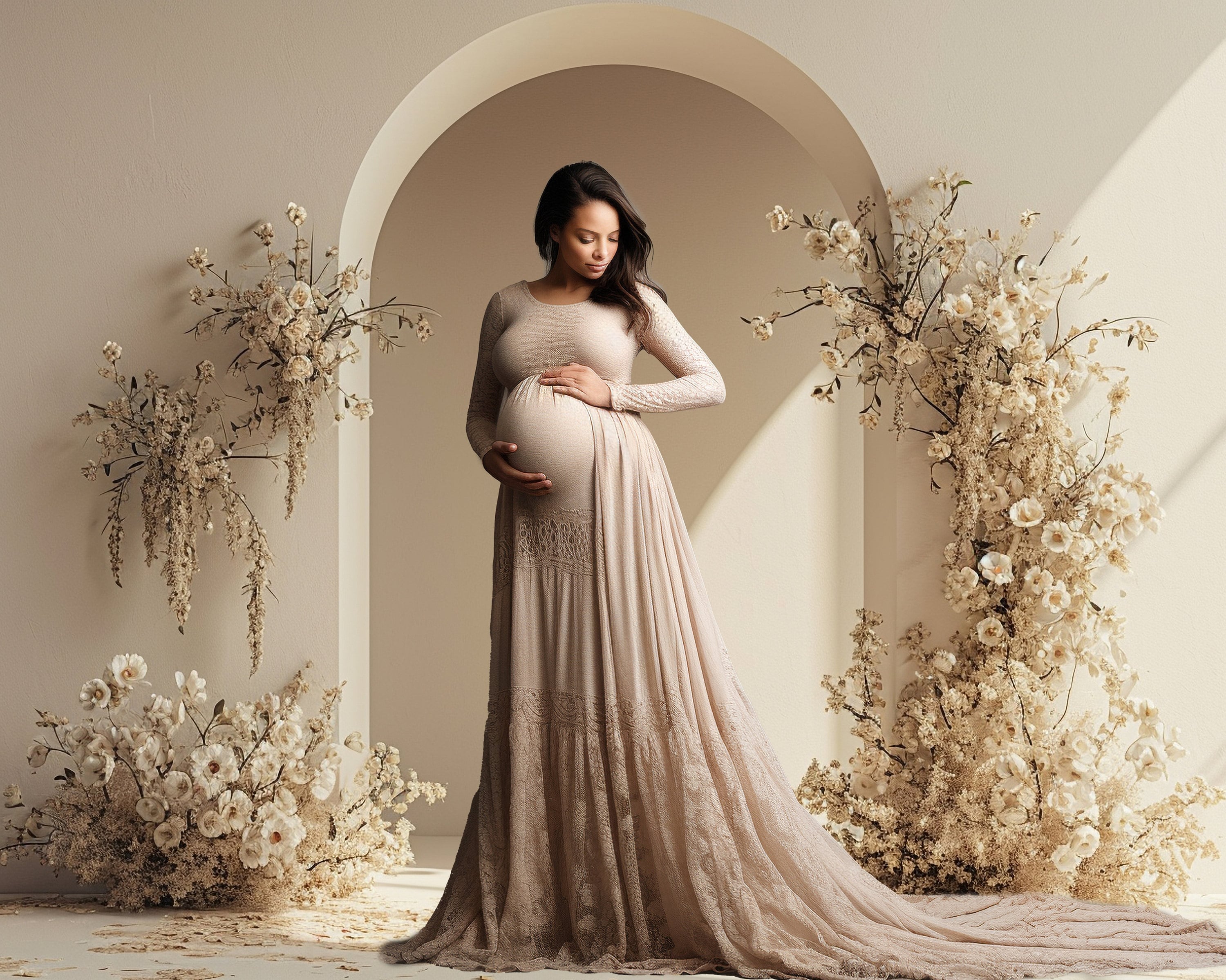 Floral Arch Maternity Digital Backdrop: Fine Art Textures (digital ...