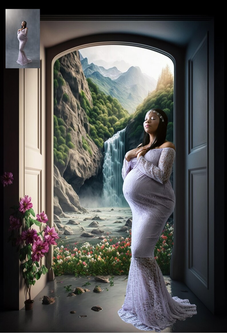Waterfall Digital Backdrop: Maternity Photography Overlays (9 Jpg) - Etsy