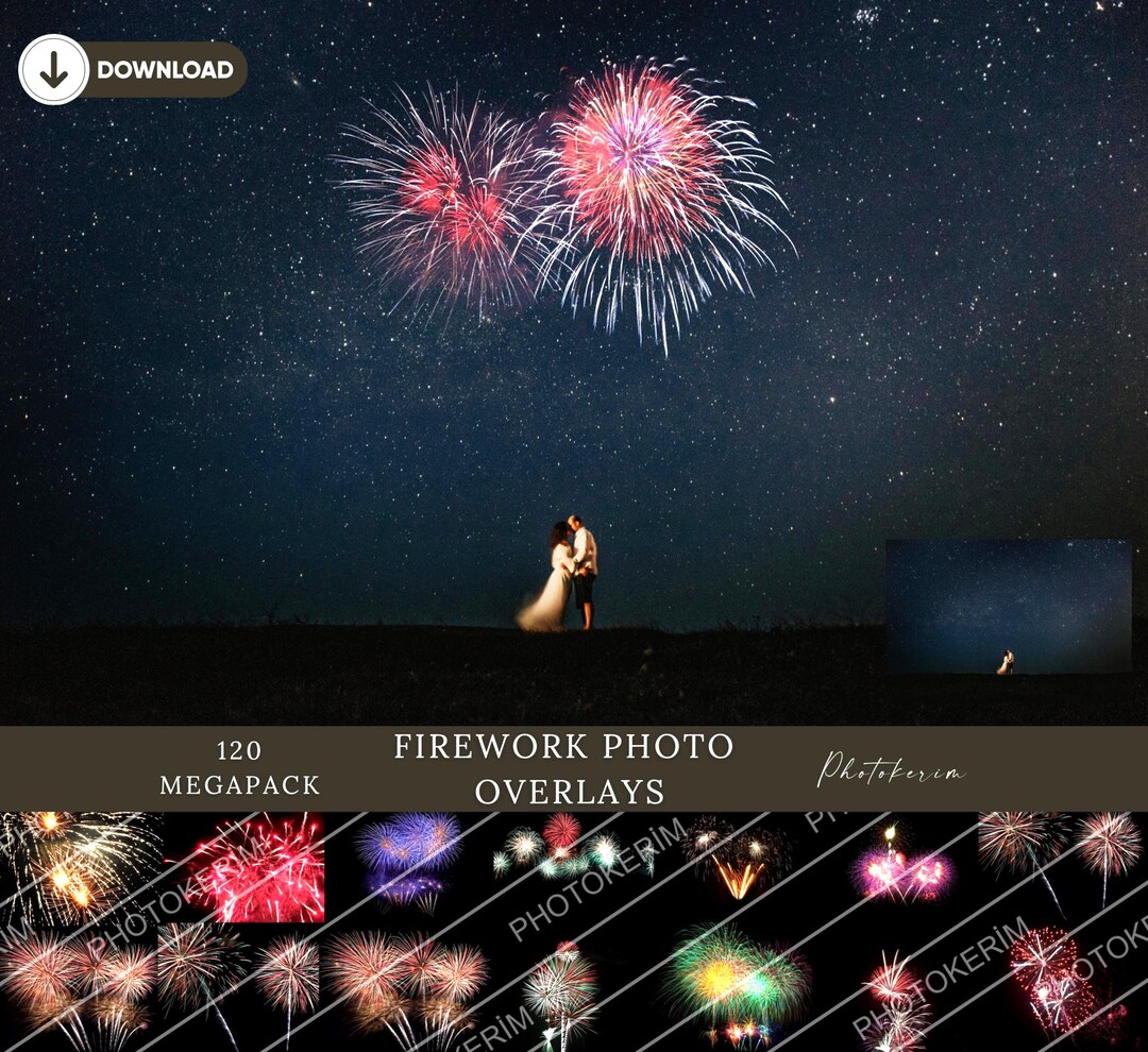 Firework Photo Overlays, 120 Png Fireworks Effects Megapacks, Night Sky ...