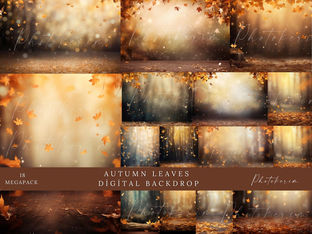Autumn Digital Backdrops, 18 Stunning Fall Backgrounds, Autumn Mockups ...