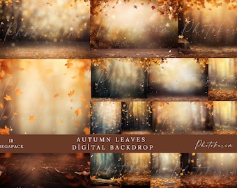 Autumn Digital Backdrops, 26 Stunning Fall Backgrounds, Autumn Mockups ...