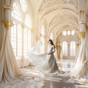 White Large Flying Fabric Room Interior Digital Backdrops, Maternity ...