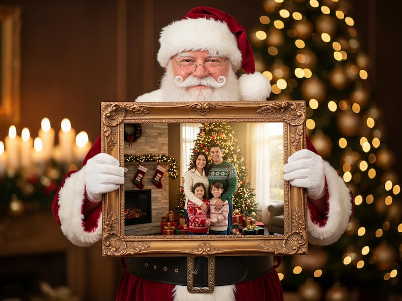 30 Santa Claus Holding Vintage Frame Digital Backdrops Sets for ...