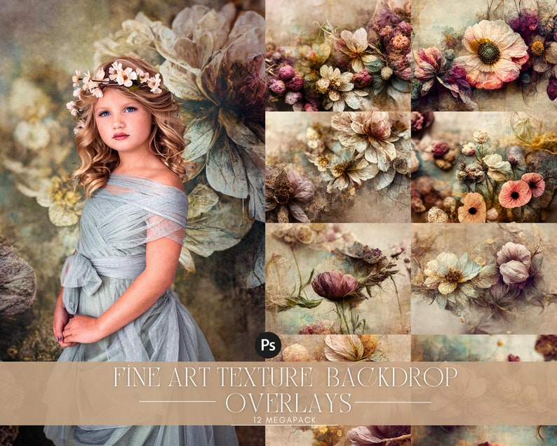 Fine Art Textures 12 Photoshop Overlays Floral Layer Photo - Etsy