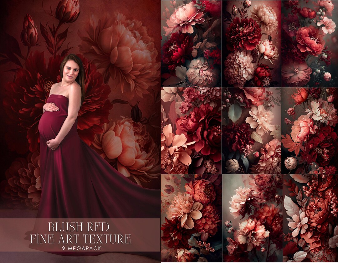 Red Floral Fine Art Textures Flower Background Photoshop - Etsy