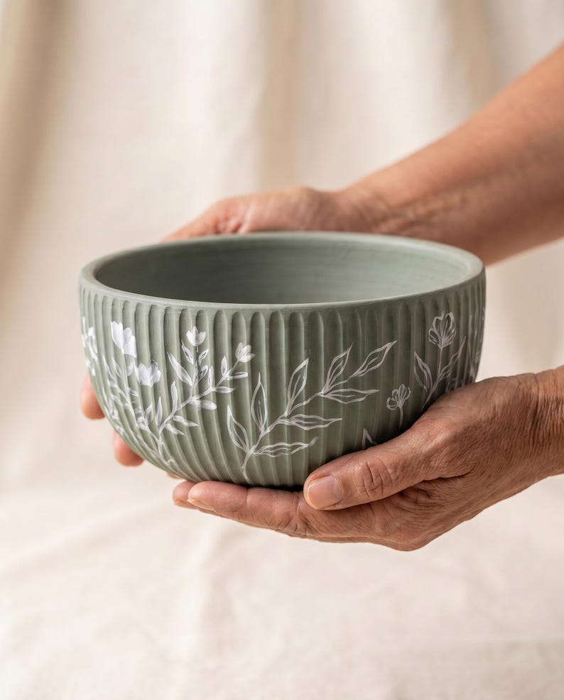 Fluted Salad Bowl Template, Slab Building Pottery PDF, 3 Sizes ...