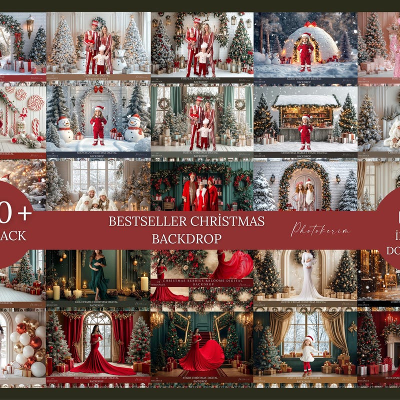 Christmas Digital Background - Etsy