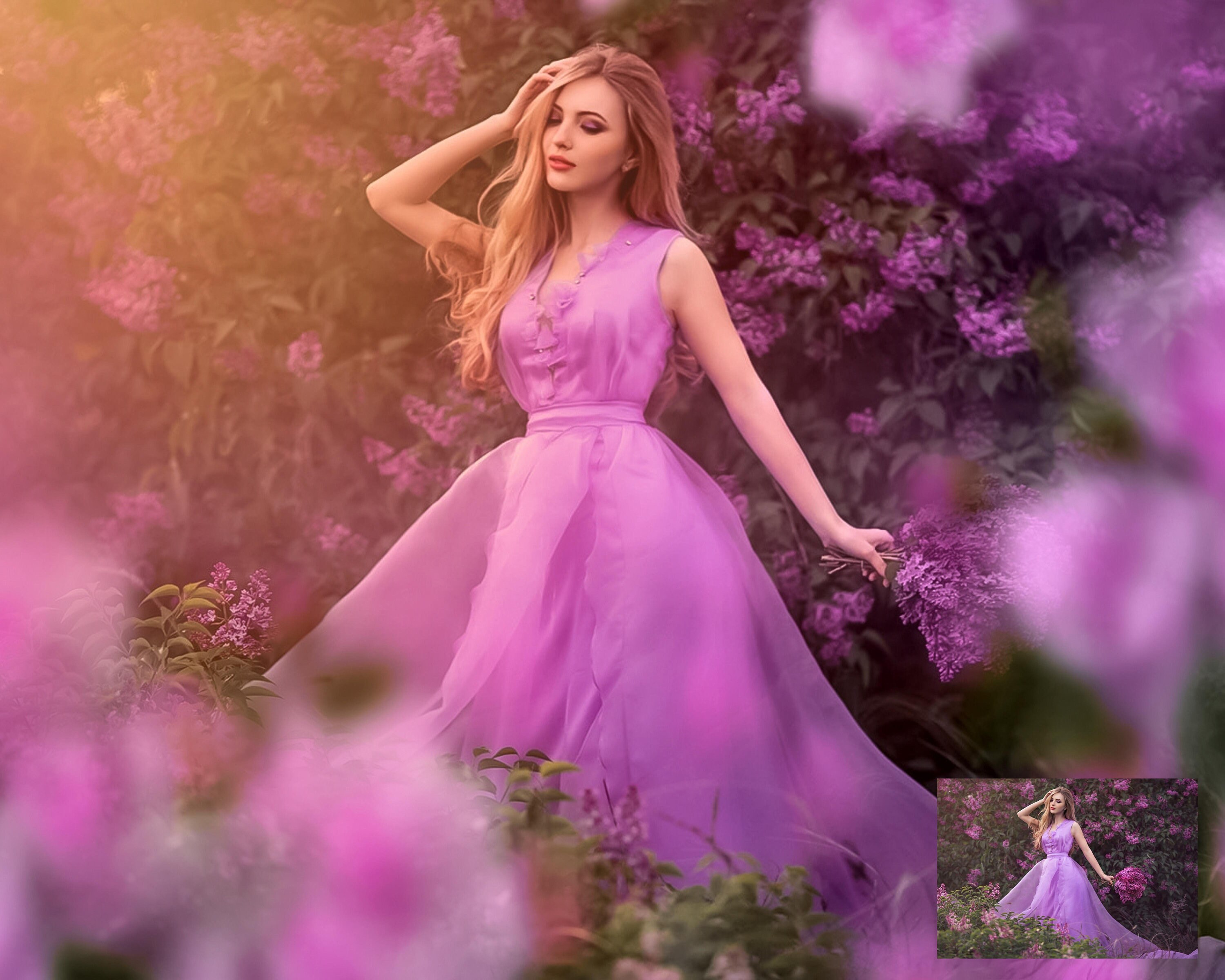 10 Painted Flower Photo Overlays Art Frame Photoshop - Etsy