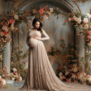 Spring Floral Arches Set Digital Backdrops, Maternity Backdrop Overlays ...