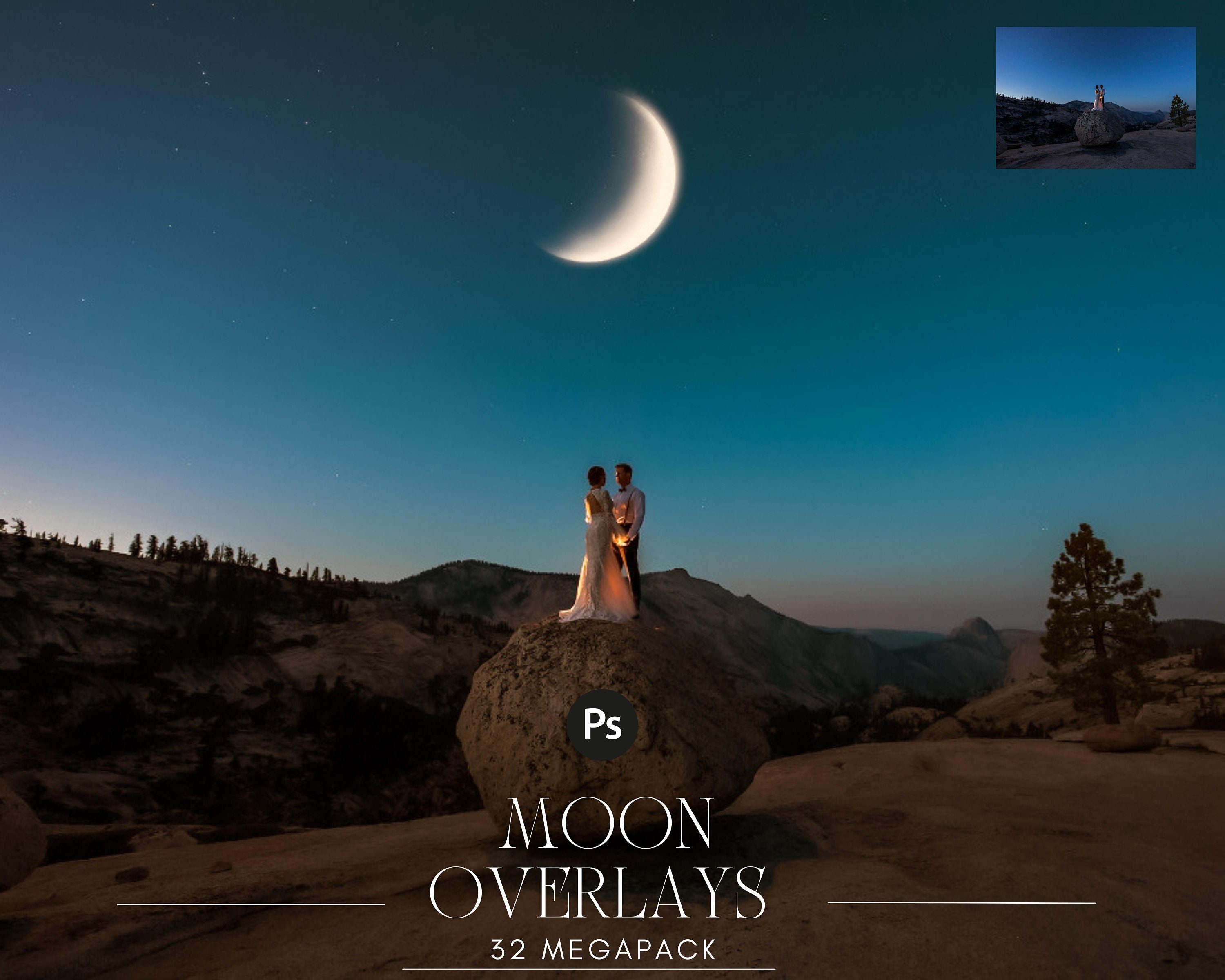 32 MOON OVERLAYS Overlays for Edit Moon Overlays Light - Etsy Canada