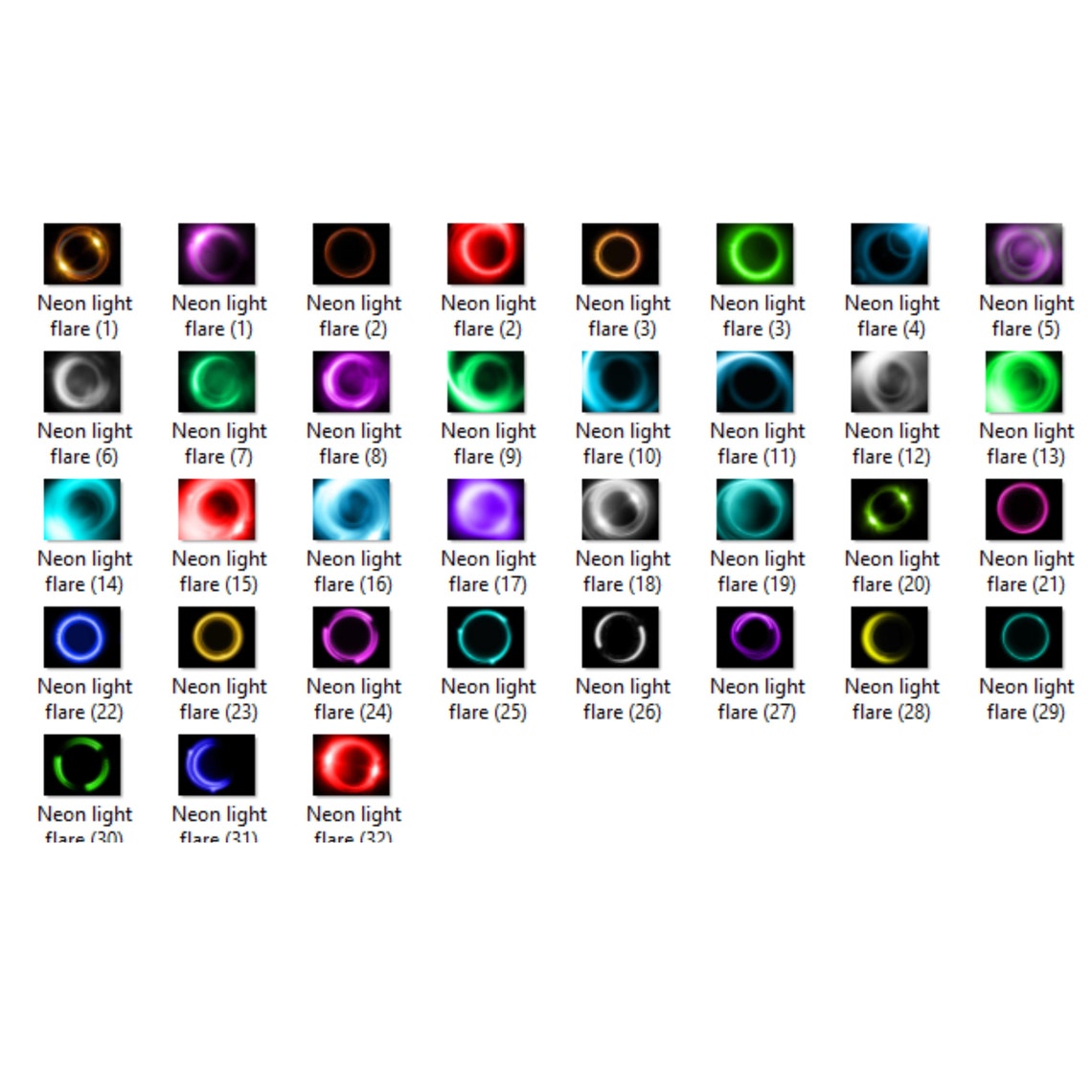 35 Neon Light Flare Effects Overlays Neon Overlays Neon | Etsy