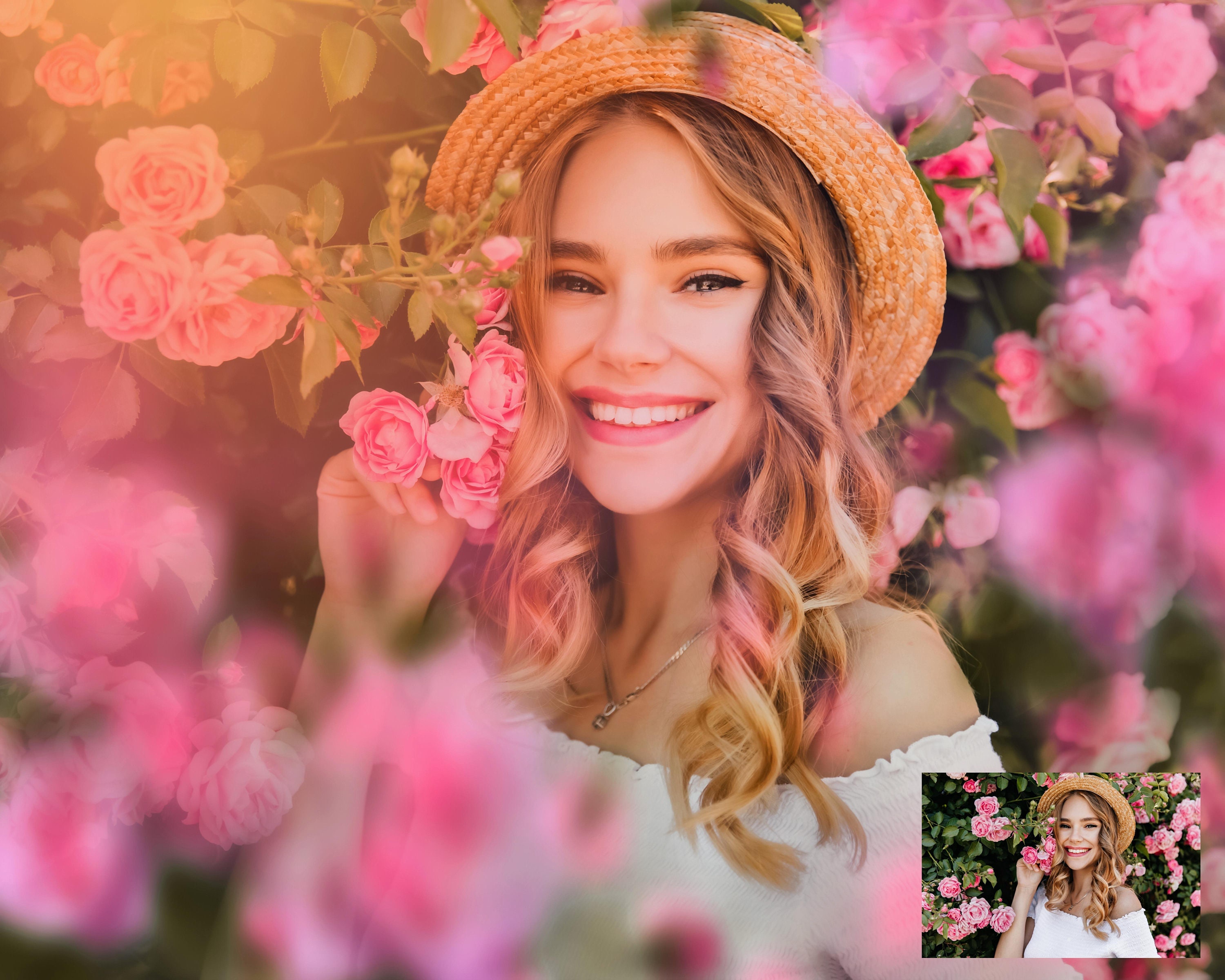 10 Painted Flower Photo Overlays Art Frame Photoshop - Etsy