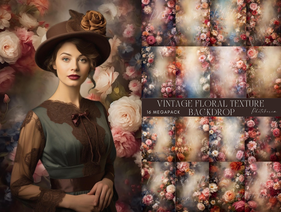 16 Floral Fine Art Portrait Texture, Photography Digital Background ...