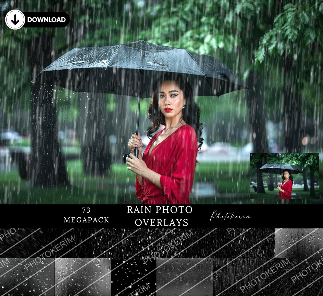 Realistic Falling Rain: Photo Overlays for Storm Mood, Cinematic ...