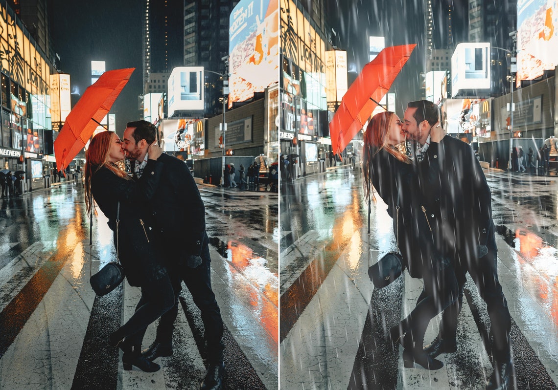 Rain Overlays Realistic Rain Pngs Rainfall Photoshop | Etsy