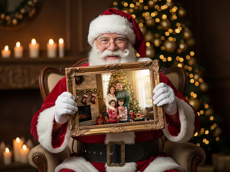 30 Santa Claus Holding Vintage Frame Digital Backdrops Sets for ...