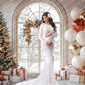White Christmas Digital Backdrops Maternity Backdrop Overlays Studio ...