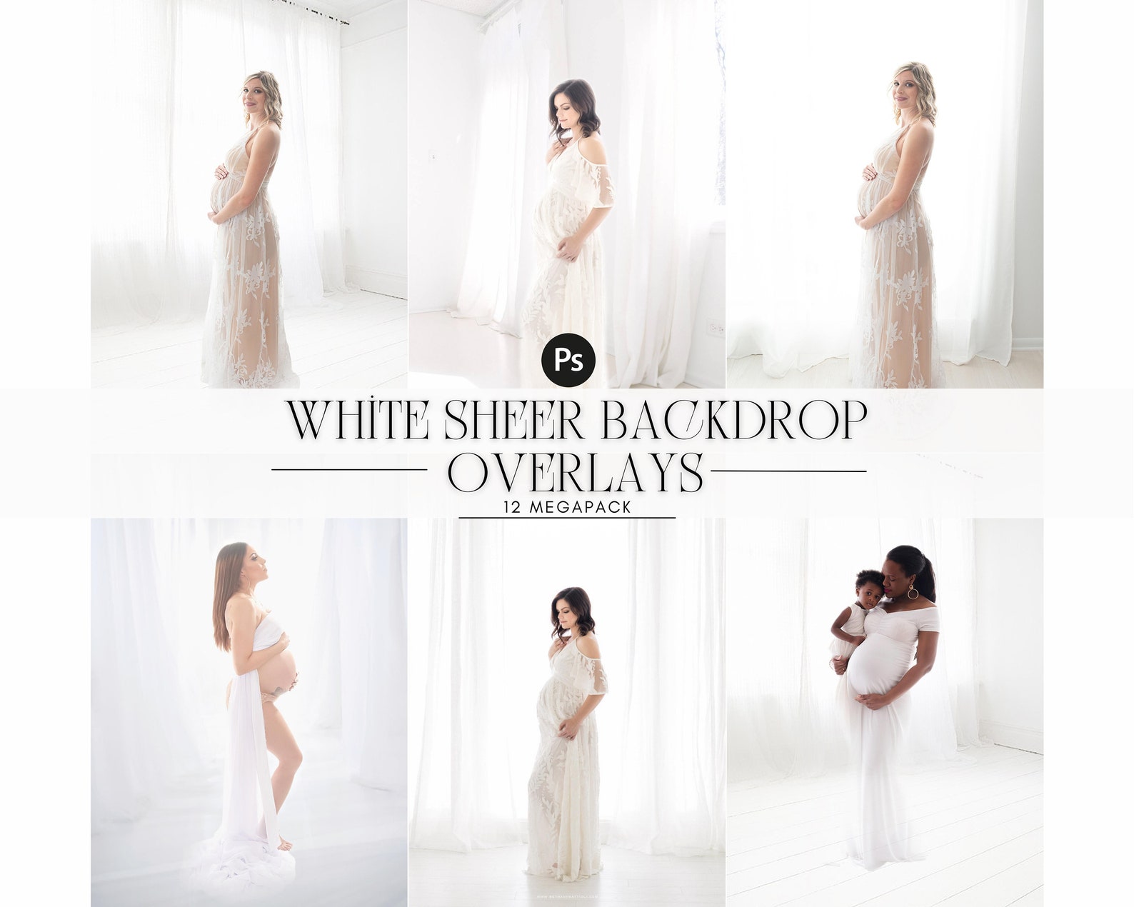 12 White Sheer Curtain Wall Decor Background Digital - Etsy