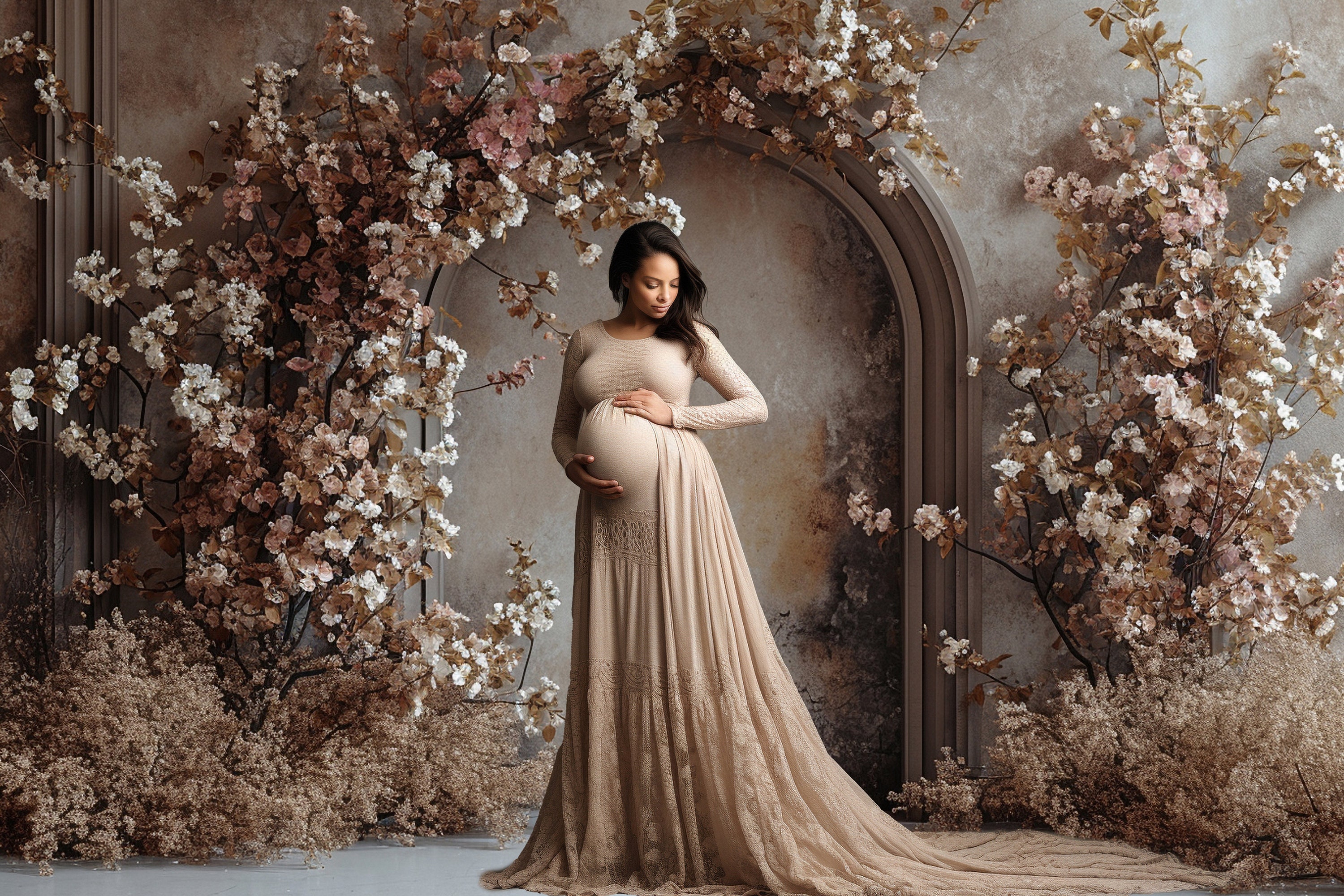 Floral Arch Maternity Digital Backdrop: Fine Art Textures (digital ...